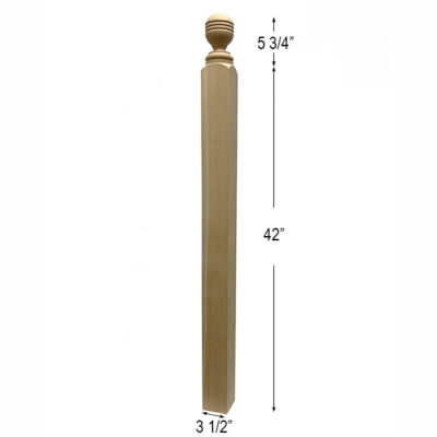 Square with Cape Ball Newel — 4x4 - Mr. Spindle, Inc.