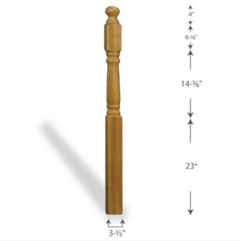Colonial Newel with Ball Top — 4x4 - Mr. Spindle, Inc.