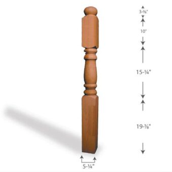 Designer Newel with Ball Top — 6x6 - Mr. Spindle, Inc.