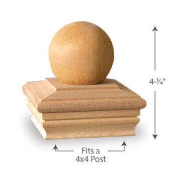 Newport Ball Top Post Cap - 4x4 - Mr. Spindle, Inc.
